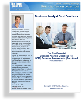 Business Analysis Best Practice Tools, Techniques & Methods